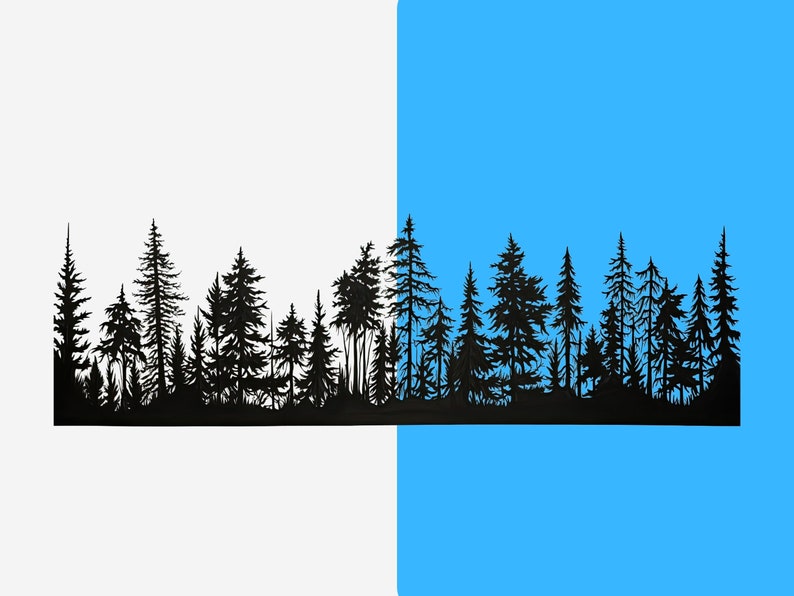Forest Line SVG Treeline PNG Forest Silhouette Tree Clipart Camping ...