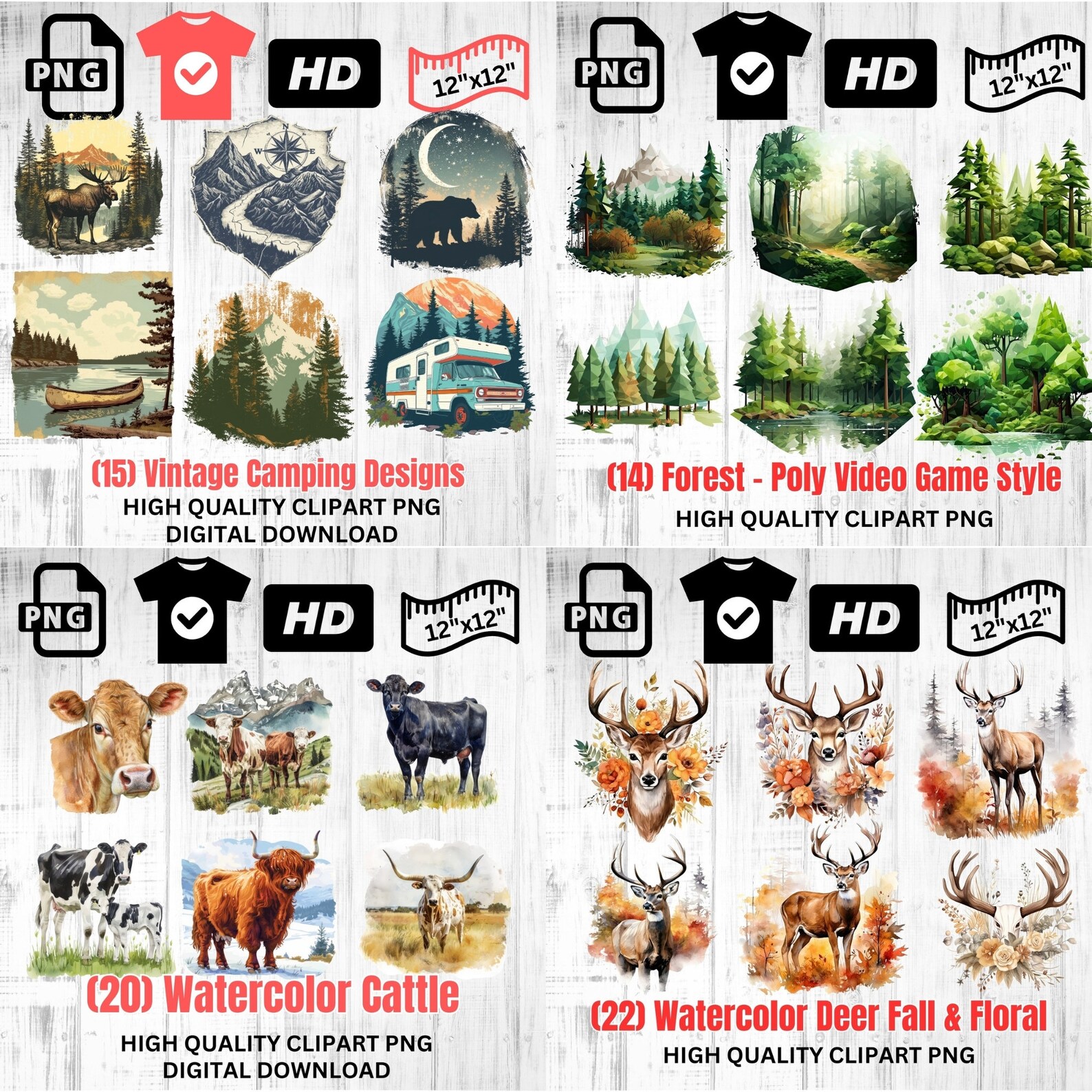 Outdoor Mega Bundle Clipart Bear Clipart Hunting Clipart Mountain PNG ...