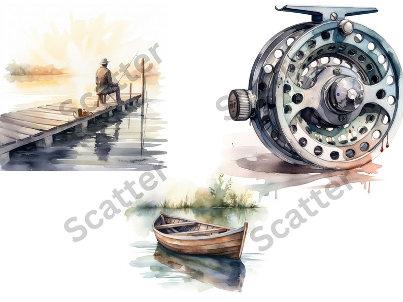 Clipart Fishing Fly Fishing SVG Bass Fishing Clipart Sun Fish Clipart ...