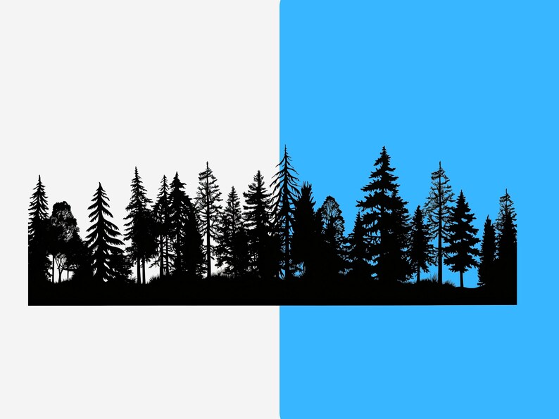 Forest Line SVG Treeline PNG Forest Silhouette Tree Clipart Camping ...