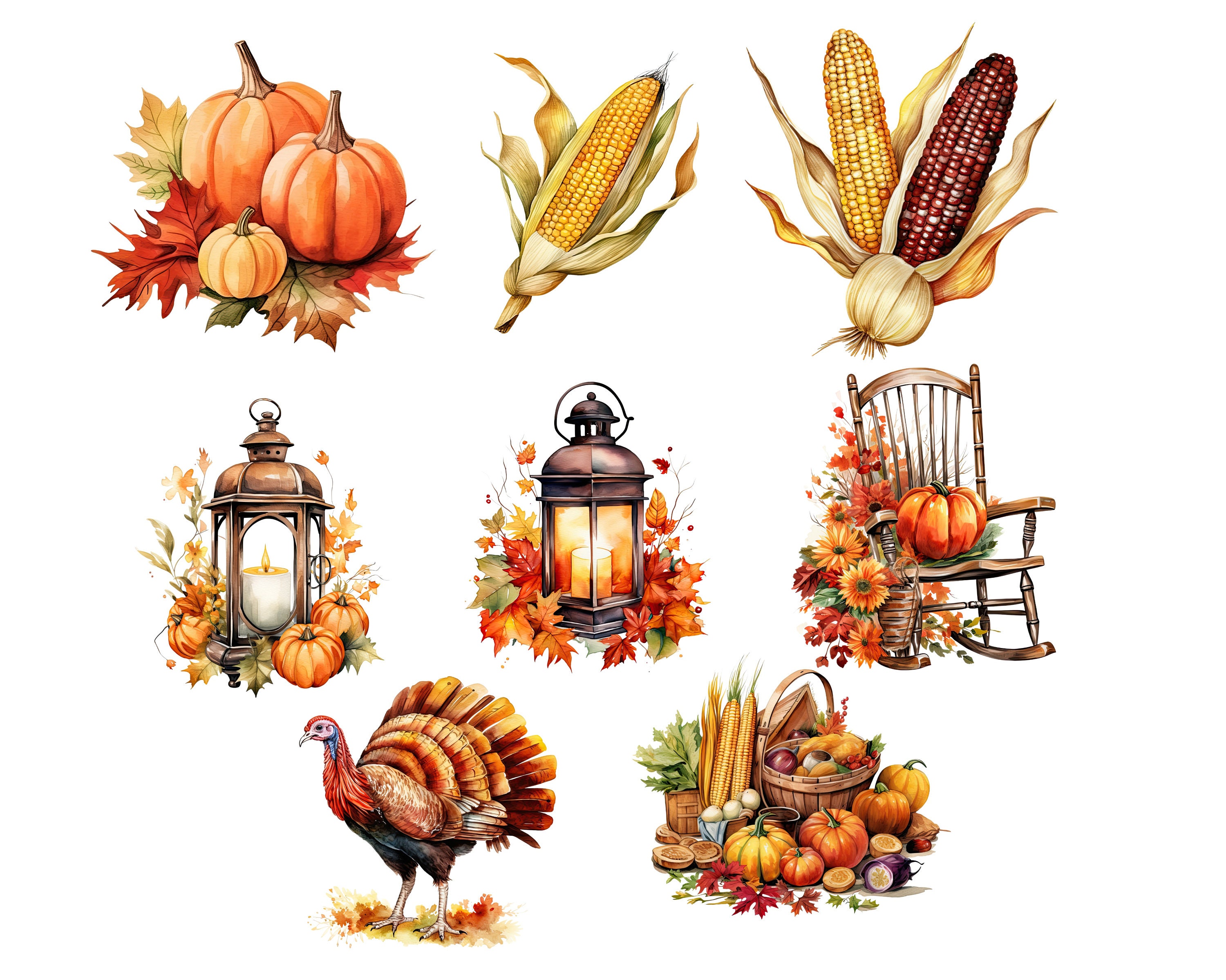 Watercolor Fall Decor Clipart Autumn Clipart Fall Colors Clipart ...