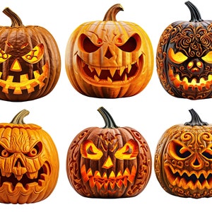 Scary Carved Pumpkin Clipart | Halloween Clipart | Pumpkin PNG | Jack O ...