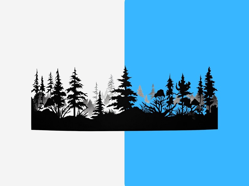 Forest Line SVG Treeline PNG Forest Silhouette Tree Clipart Camping ...