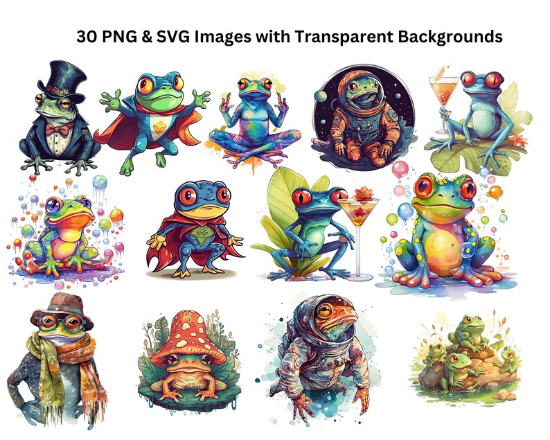 Funny Frogs SVG Frog PNG Frog Stickers Digital Digital Stickers - Etsy