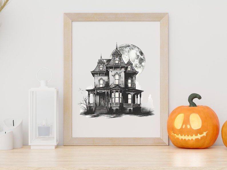 Vintage Halloween Clipart Black & White Antique Halloween - Etsy