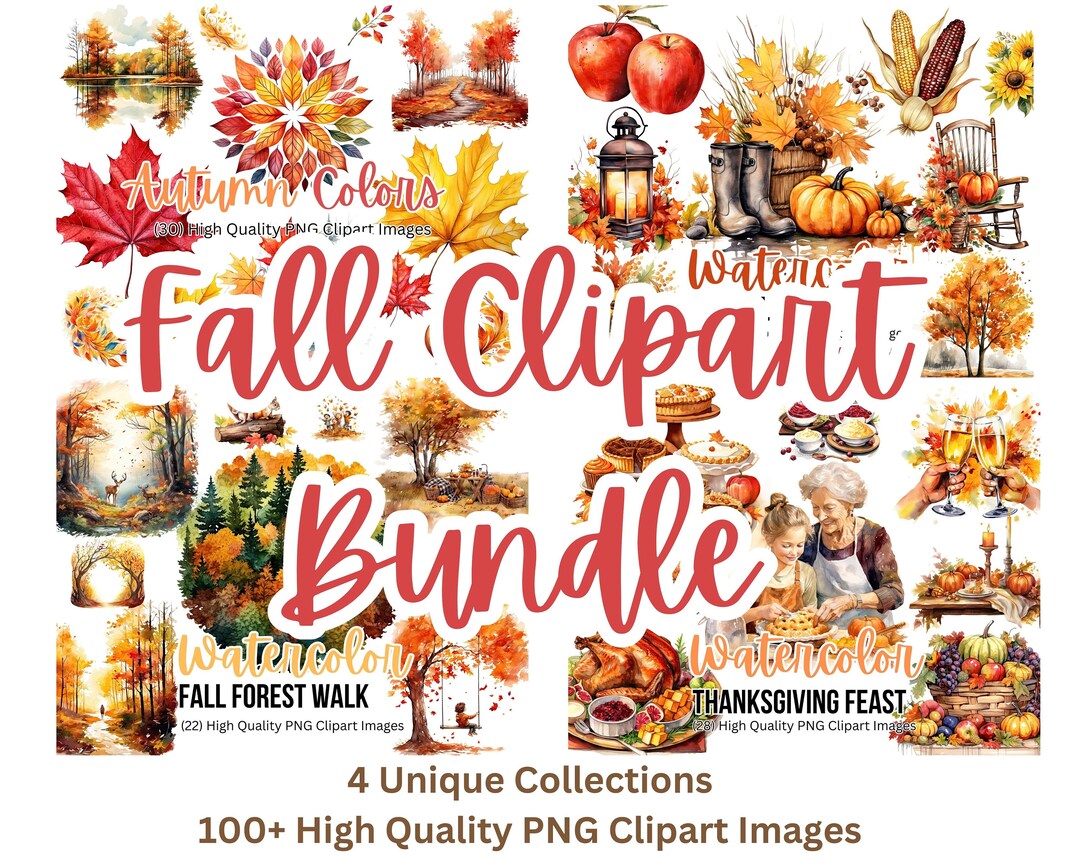Fall Clipart Bundle | Autumn Clipart Bundle | Thanksgiving Clipart ...