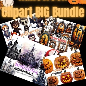Halloween Clipart Bundle | Large Halloween Clipart | Pumpkin PNG ...