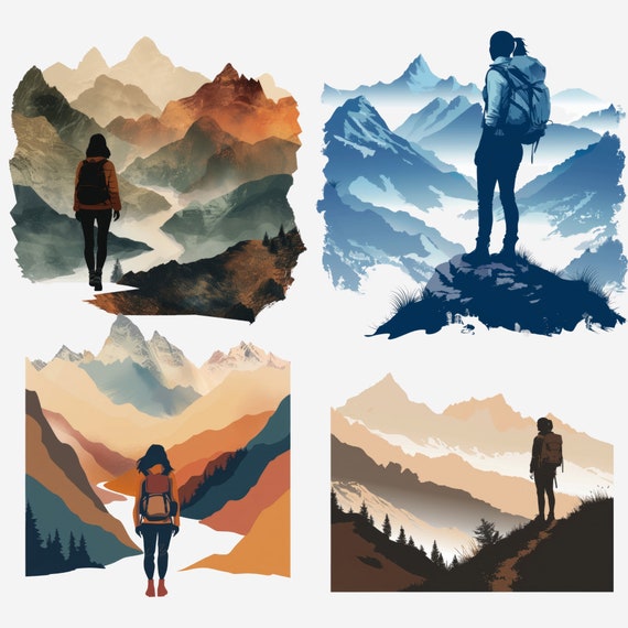 Mountain Hiking Clip Art