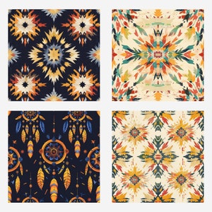 Native American Seamless Digital Paper Patterns | Printable Boho ...