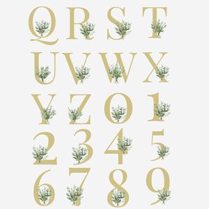 Elegant Sage & Gold Monogram Clipart - Sage Greenery, Alphabet and ...
