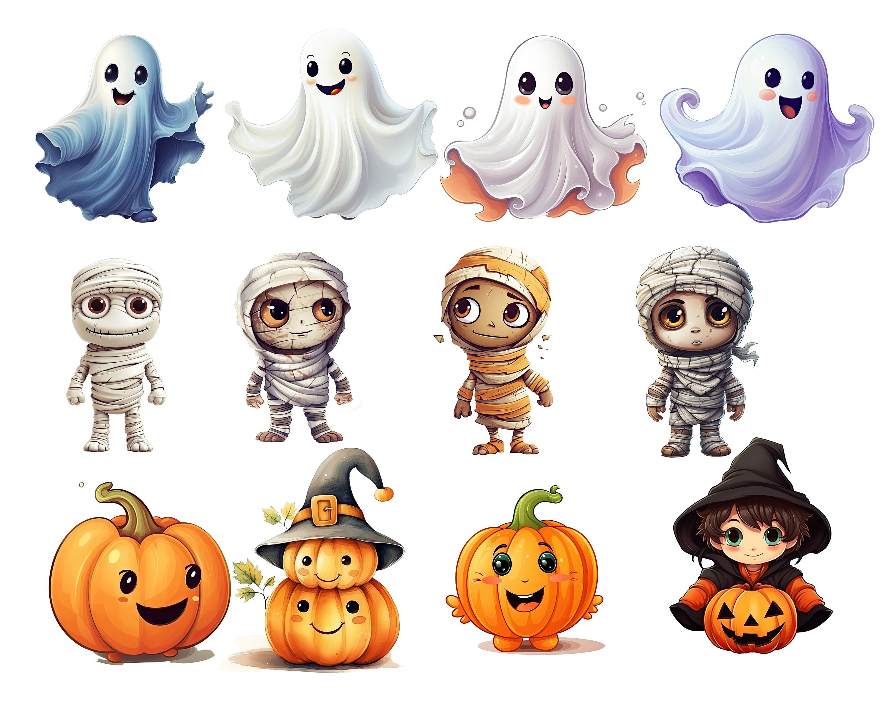 Cute Halloween Characters Clipart Halloween Clipart Gothic PNG Spooky ...