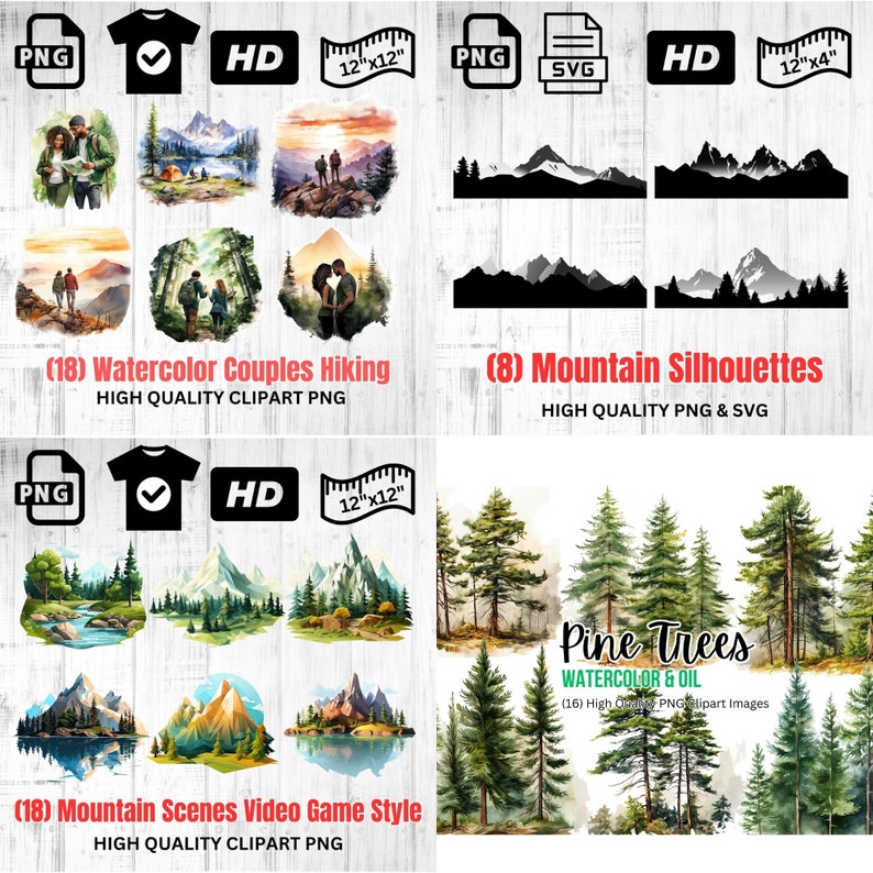 Outdoor Mega Bundle Clipart | Bear Clipart | Hunting Clipart | Mountain ...