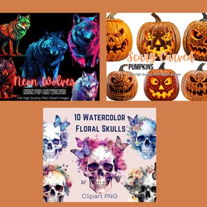 Halloween Clipart Bundle | Large Halloween Clipart | Pumpkin PNG ...