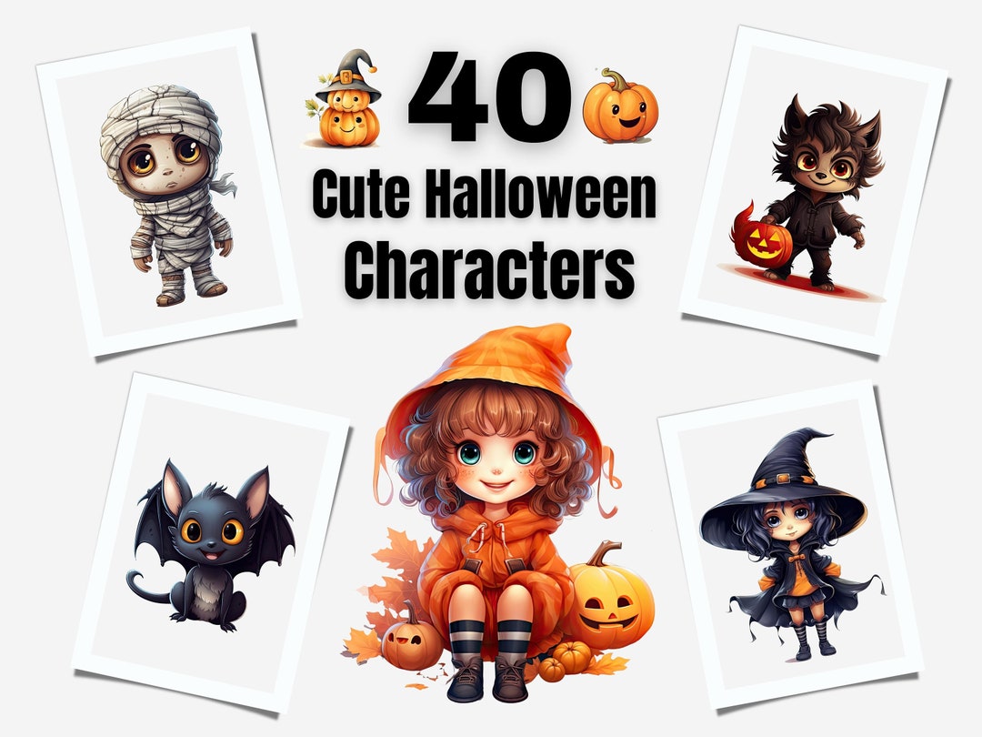 Cute Halloween Characters Clipart | Halloween Clipart | Sublimation ...