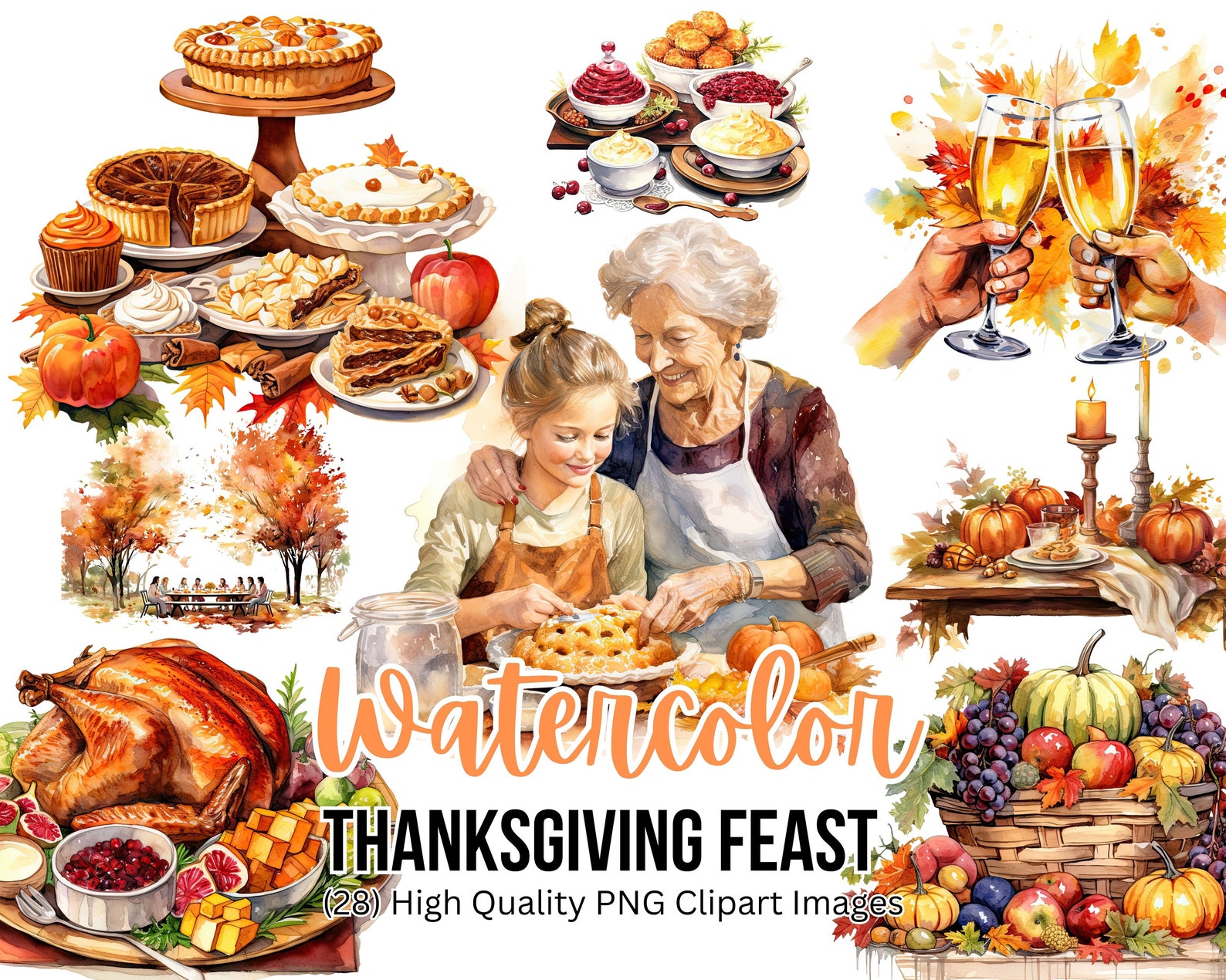 Fall Clipart Bundle | Autumn Clipart Bundle | Thanksgiving Clipart ...