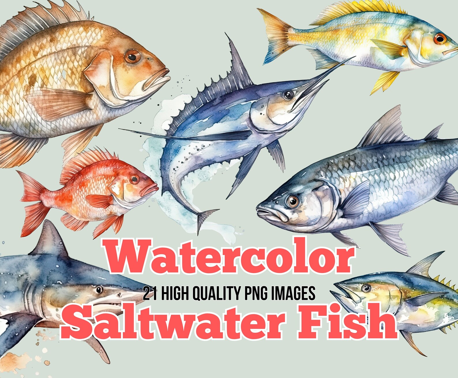 Clipart Fishing Saltwater Fishing SVG Tuna Fishing Clipart Mahi Mahi ...