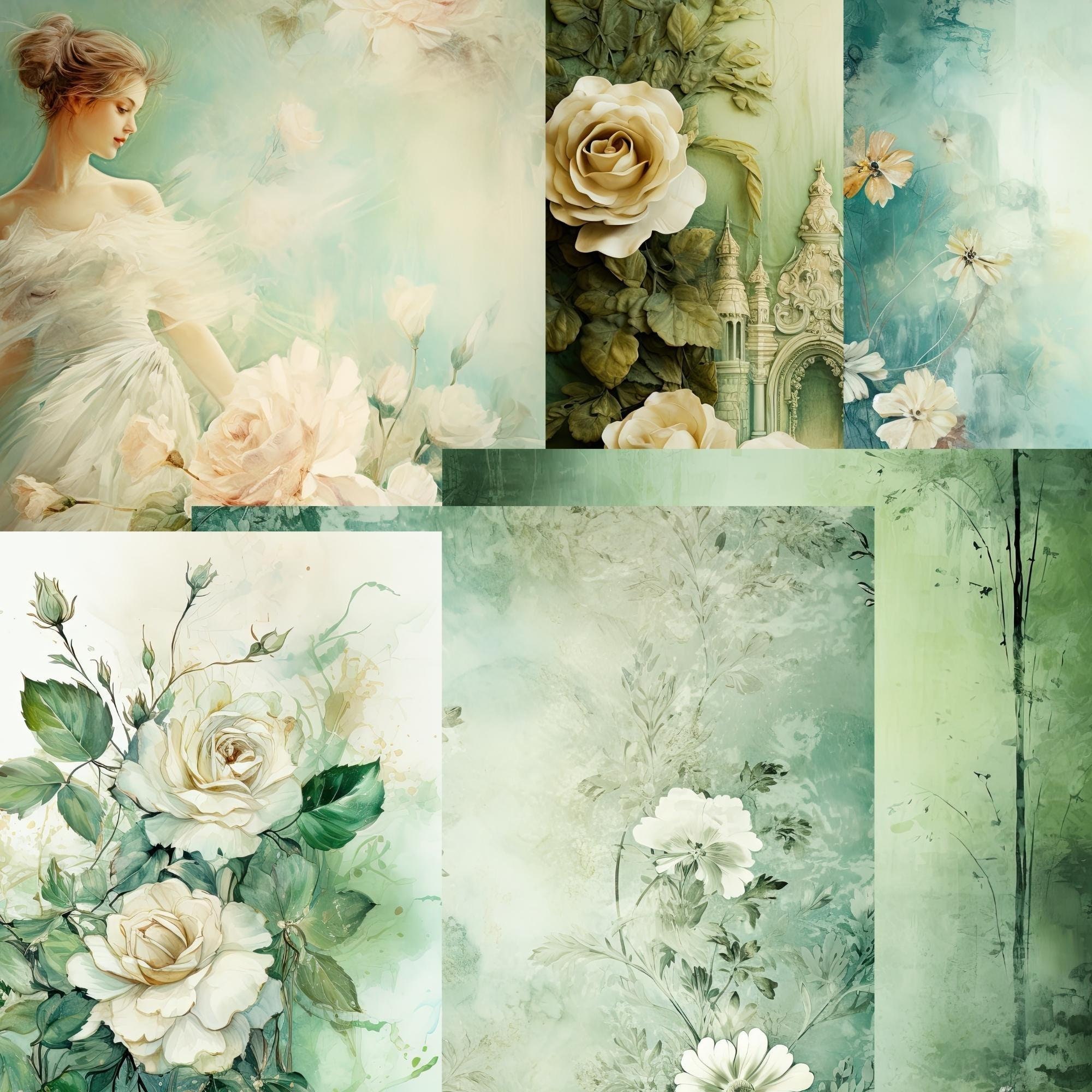 Shabby Chic Digital Junk Journal Paper Collection | Huge Bundle Shabby ...