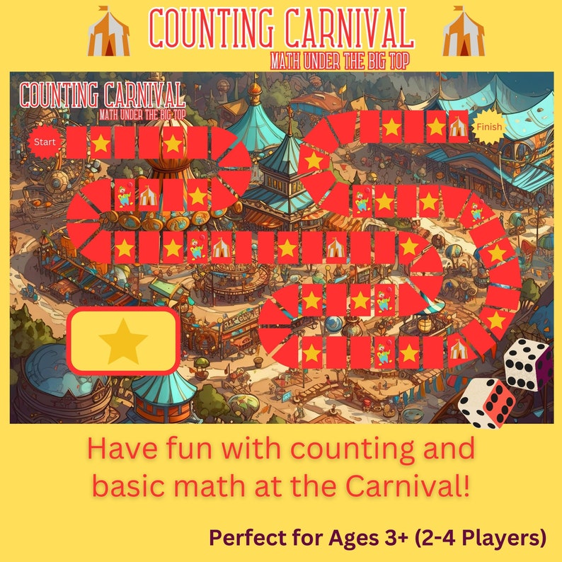 Printable Kids Board Game | Counting Carnival | Digital Board Game ...