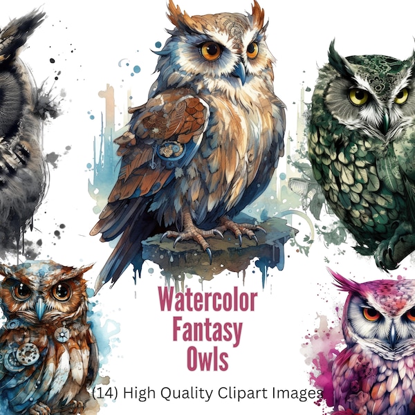Watercolor Owls - Etsy