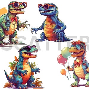 Dino Clipart | T-rex Party Animal Sublimation Design |birthday Dinosaur ...