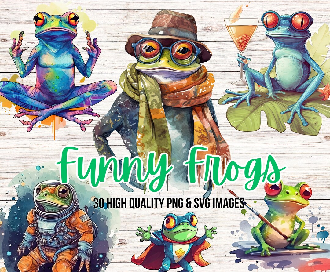 Funny Frogs SVG | Frog PNG | Frog Stickers Digital | Digital Stickers ...