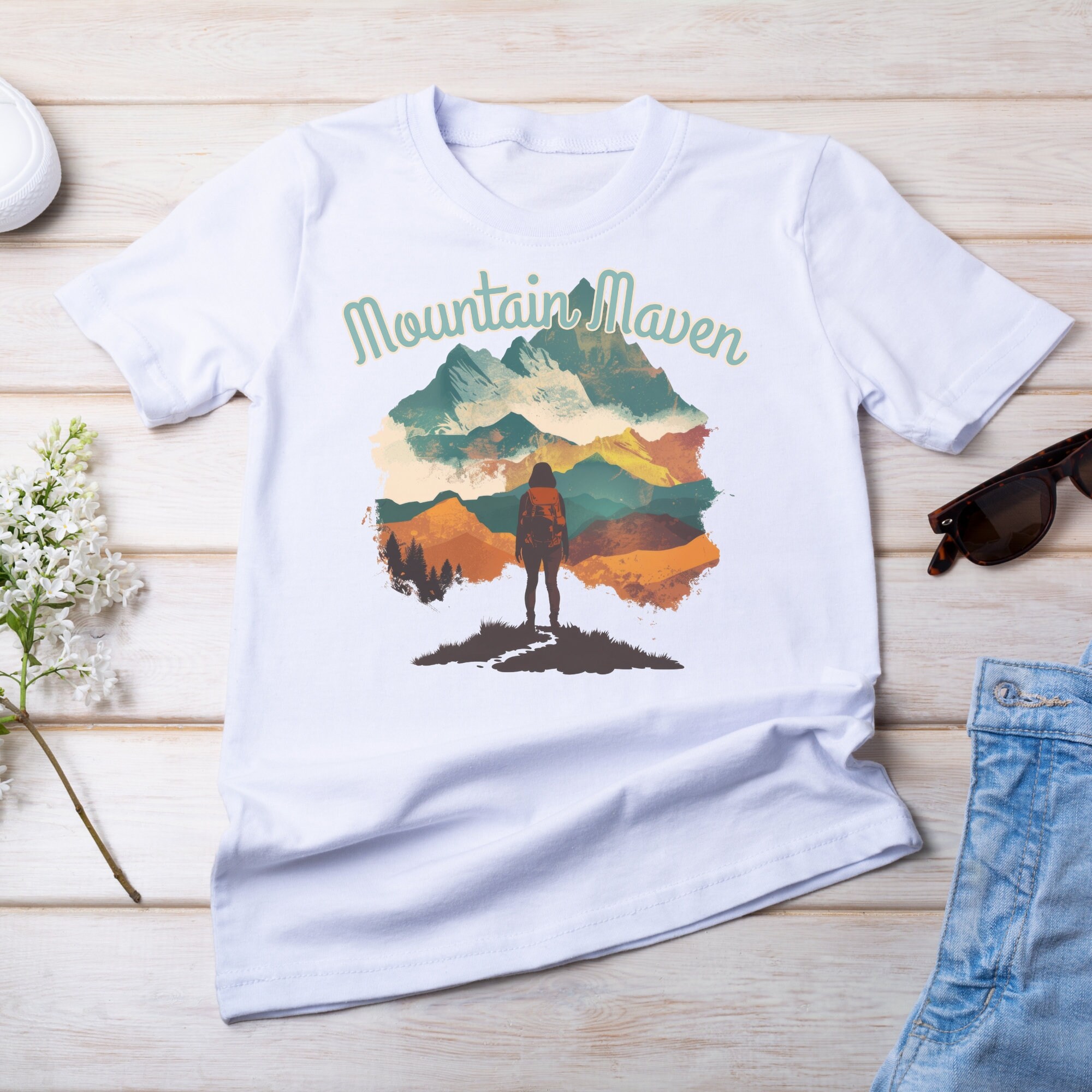 Female Hiker Sublimation Bundle - Woman Outdoor Shirt Design, DIY T ...