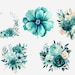 Watercolor Teal Flower Clipart | Teal Flower PNG | Teal Wildflowers ...