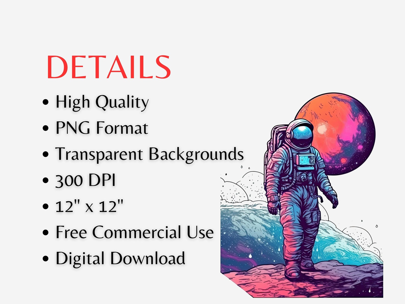 Funky Astronaut Clipart | Space Shuttle Clipart | Moon Clipart | Space ...