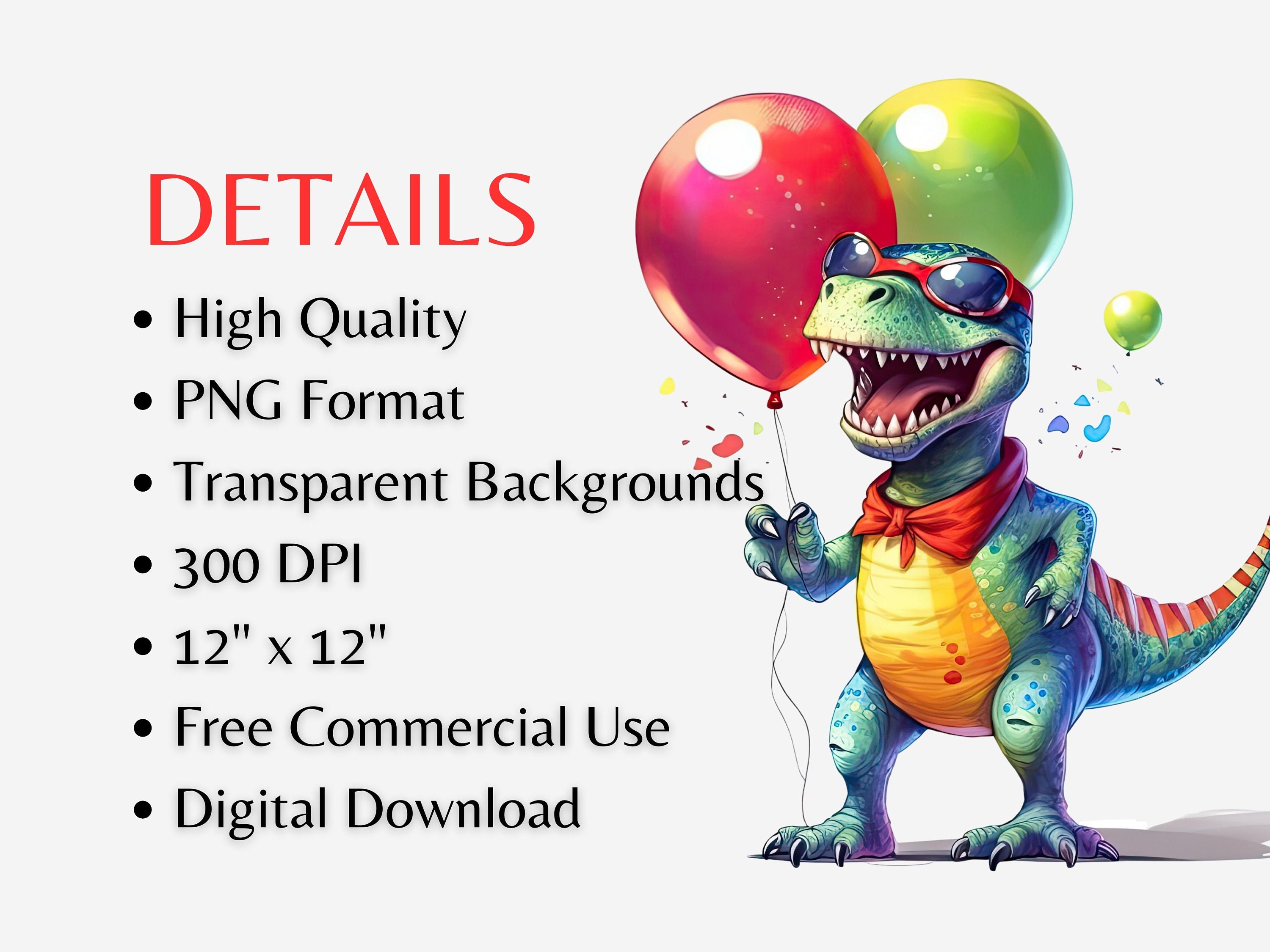 Dino Clipart T-rex Party Animal Sublimation Design birthday Dinosaur ...
