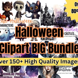 Halloween Clipart Bundle | Large Halloween Clipart | Pumpkin PNG ...