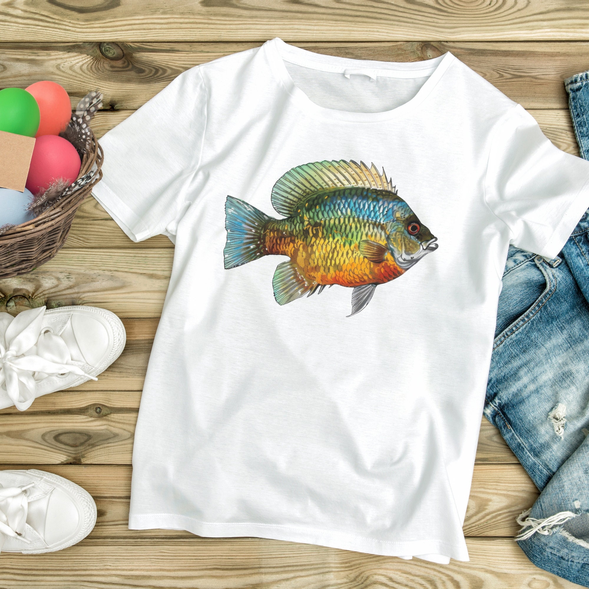 Bluegill Sunfish Clipart Watercolor Fish Digital Download, Father's Day ...
