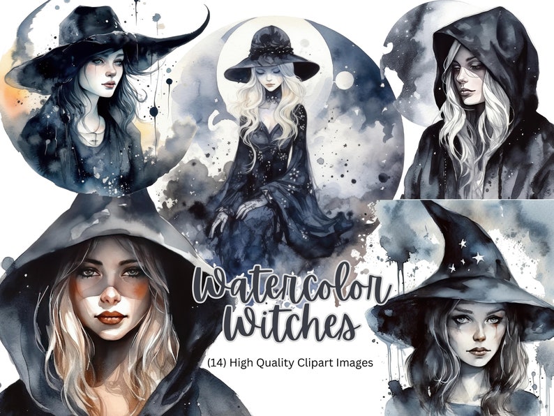 Watercolor Witches Clipart Witch SVG Occult PNG Pagan PNG - Etsy