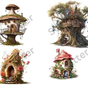 Fairy House Clipart Garden Gnome Home Magic Cottage Instant Download ...