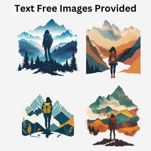 Female Hiker Sublimation Bundle - Woman Outdoor Shirt Design, DIY T ...