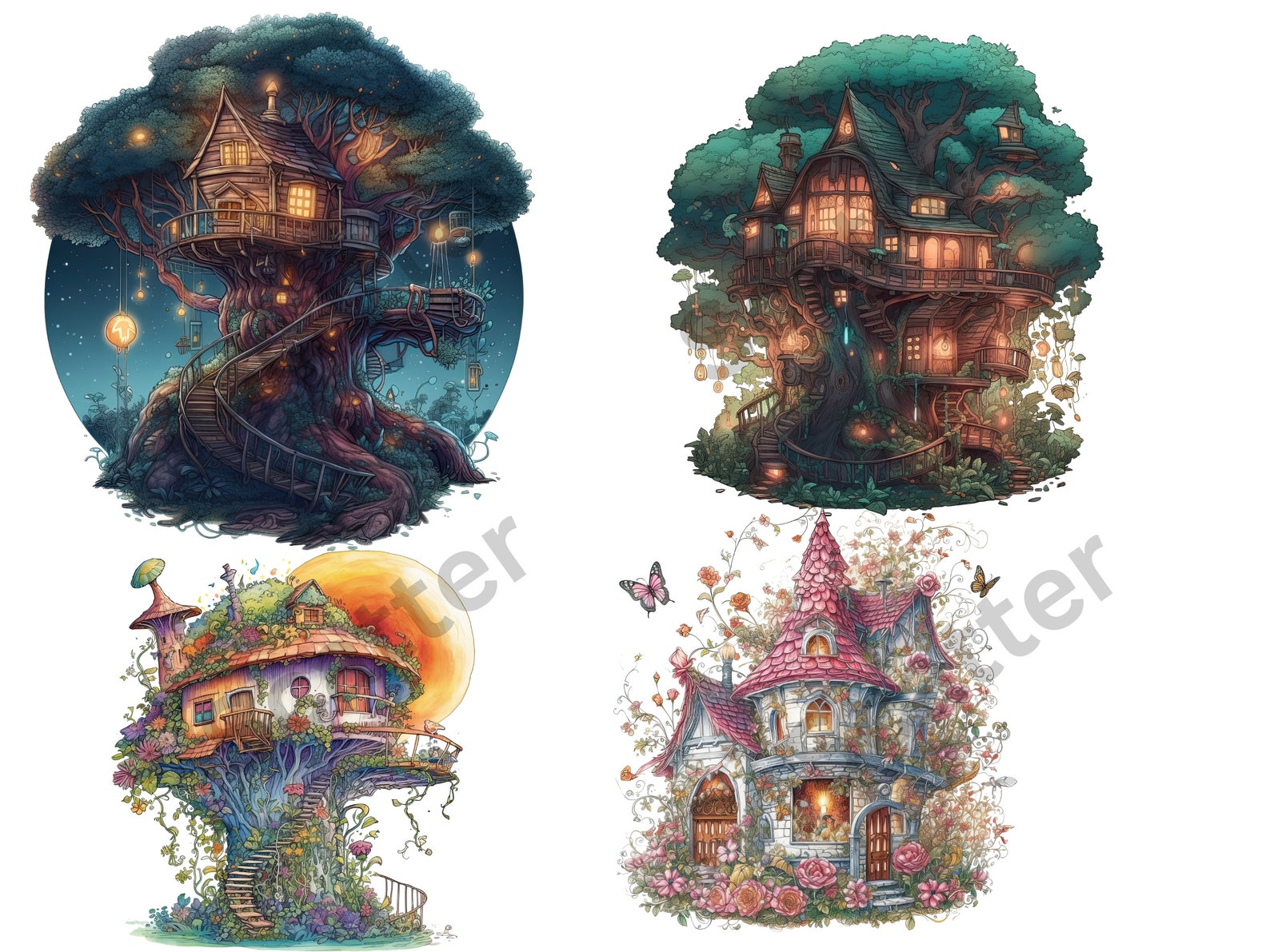 Fairy House Clipart Garden Gnome Home Magic Cottage Instant Download ...