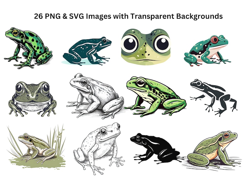 Frog PNG | Frog Stickers Digital | Frog Sublimation | Frog SVG | Cute ...