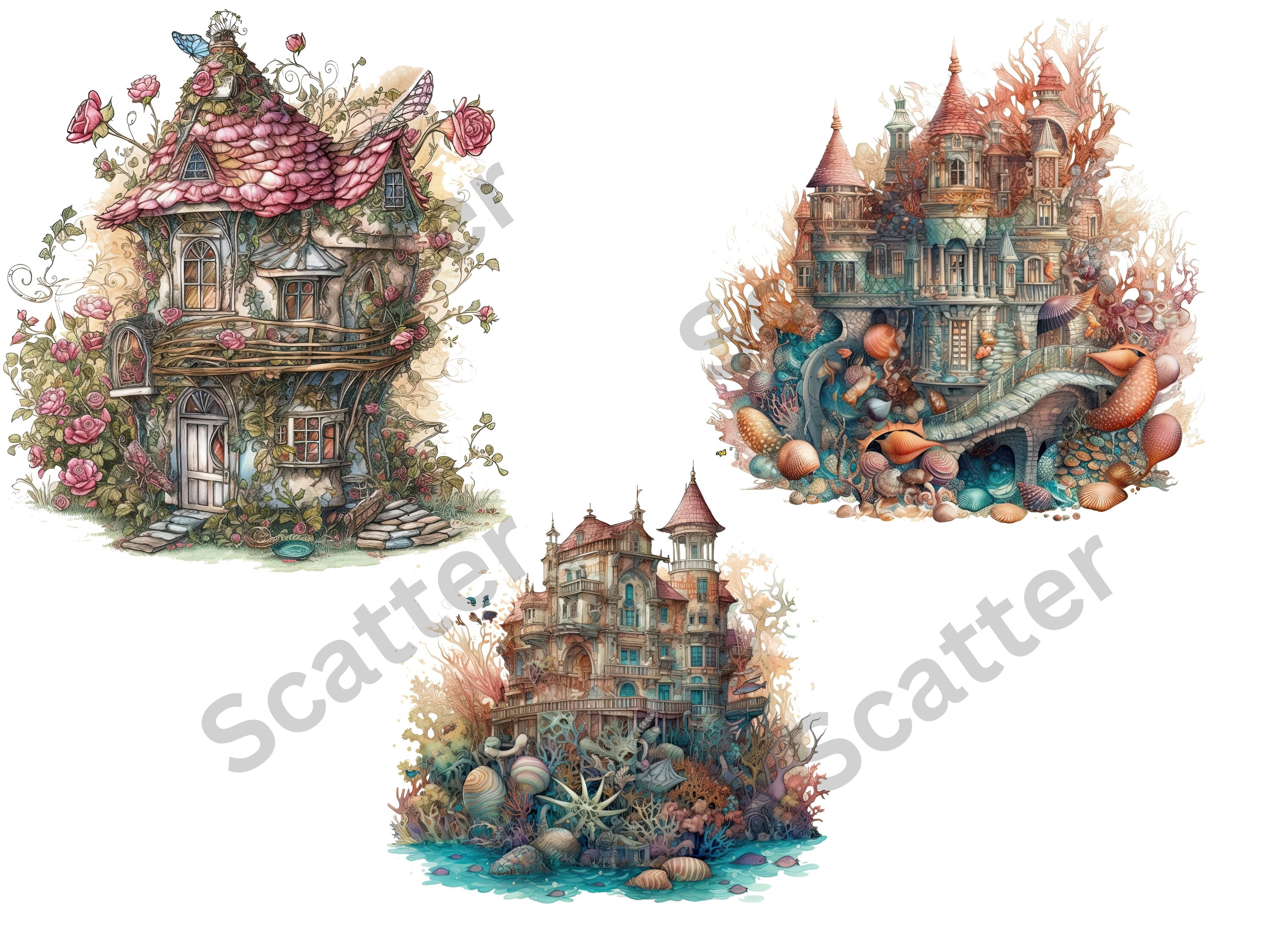 Fairy House Clipart Garden Gnome Home Magic Cottage Instant Download ...