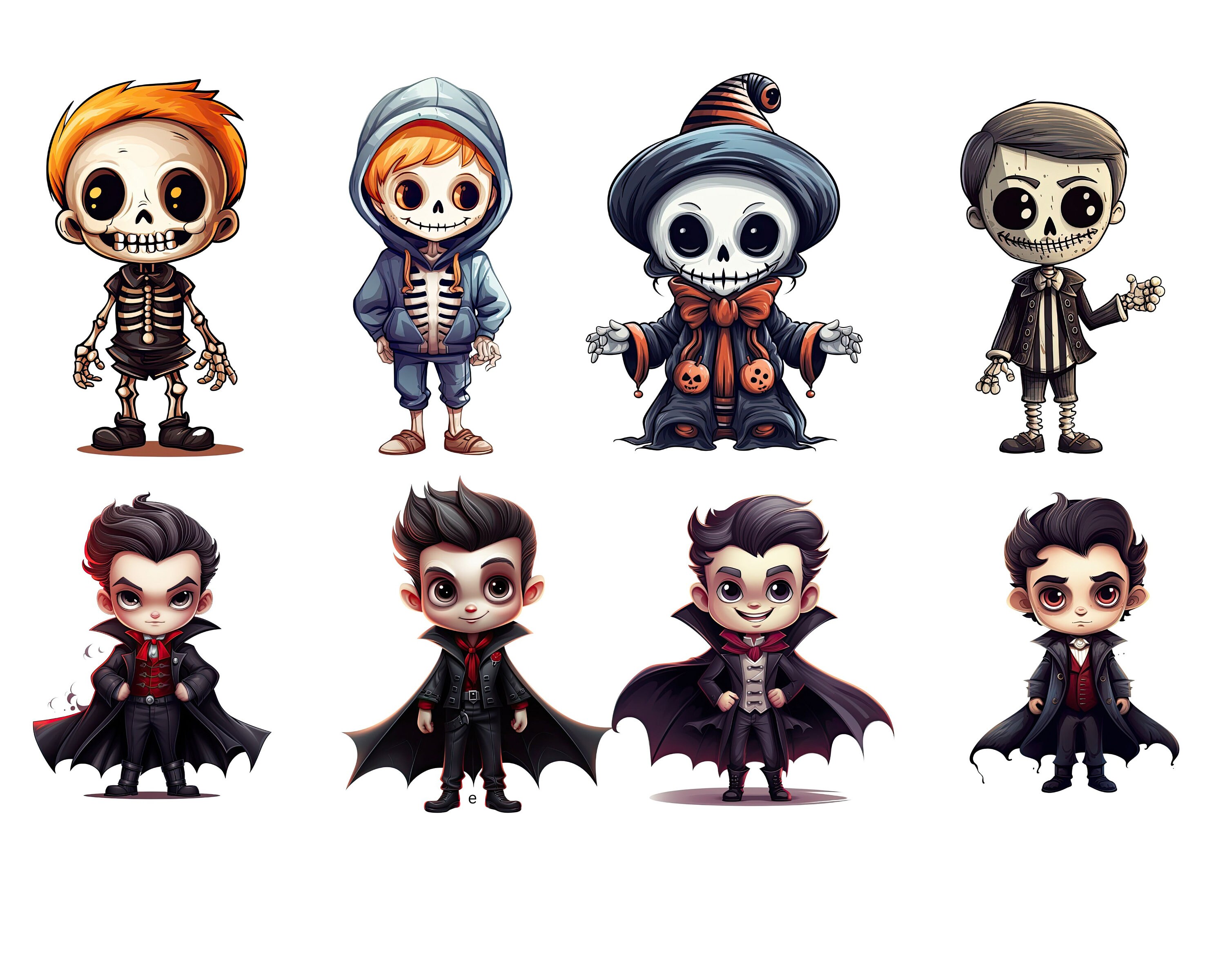 Cute Halloween Characters Clipart | Halloween Clipart | Gothic PNG ...