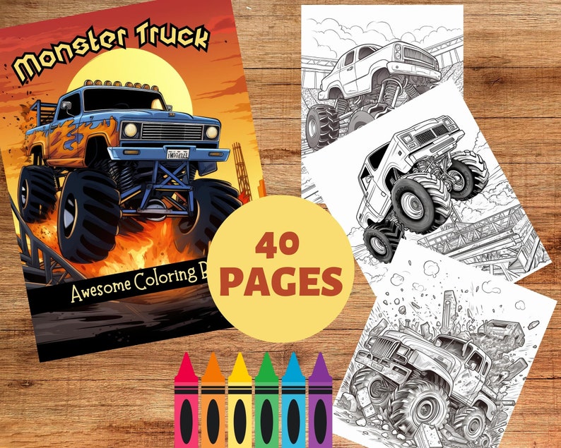 Kid Coloring Pages Monter Truck Coloring Book Printable Pages Adult ...