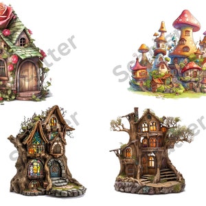 Fairy House Clipart Garden Gnome Home Magic Cottage Instant Download ...