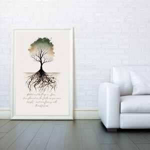 Digital Christian Print-rooted and Built up in Him, Bible Verse Wall ...