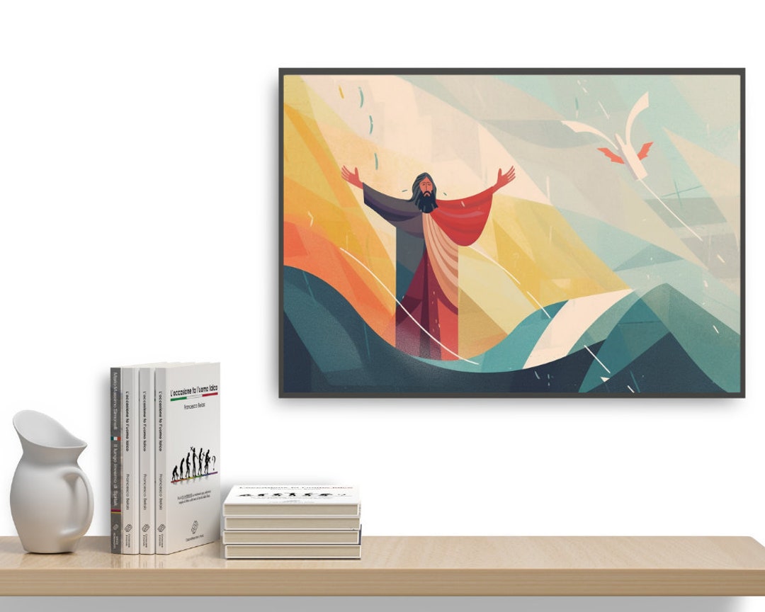 Jesus Calms Storm Hush Be Still, Digital Print, Jesus Art, Bible Art ...