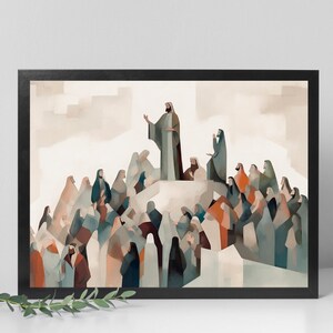 Bible Art Print, Sermon on the Mount | Scripture Wall Art, Christian ...