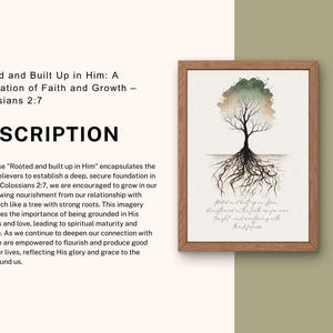 Digital Christian Print-rooted and Built up in Him, Bible Verse Wall ...