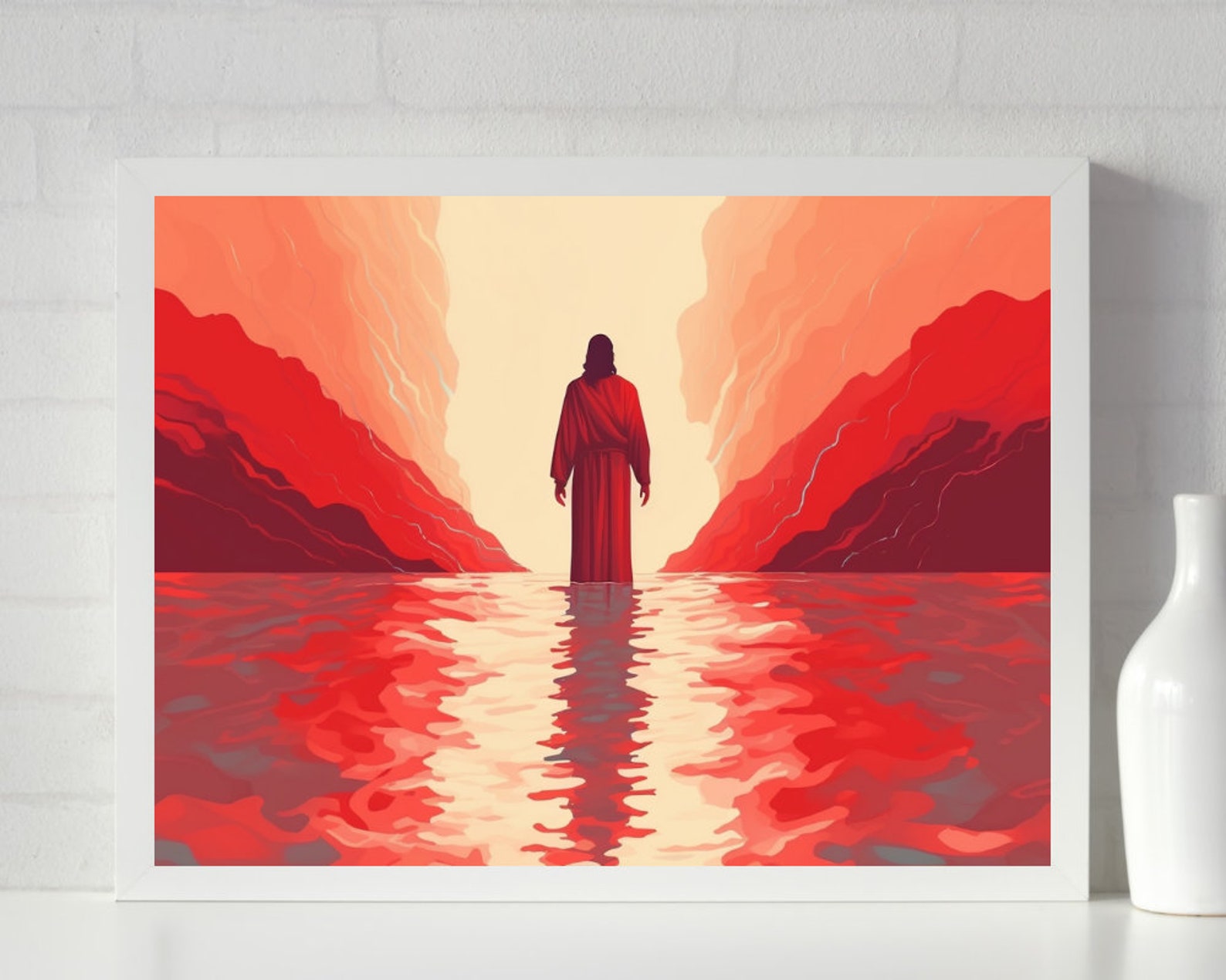 Moses Parting the Red Sea, Digital Print, Exodus Old Testament ...