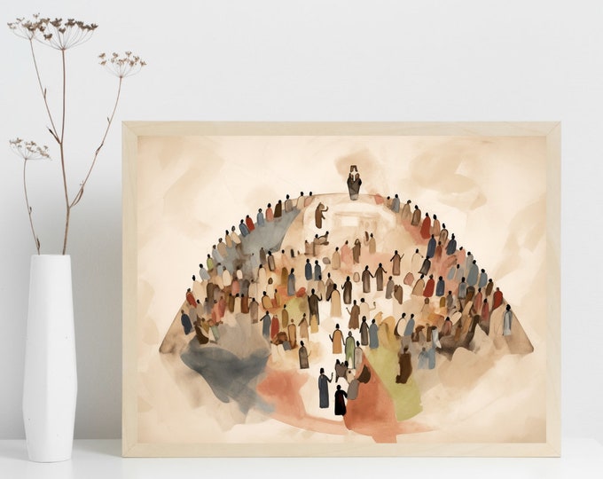 Jesus Sermon on the Mount Canvas Wall Art Poster Holy Modern Bible ...