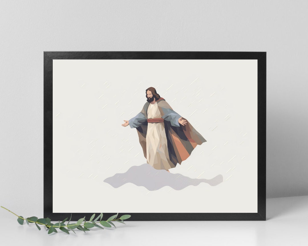 Jesus Calms the Storm Hush Be Still, Jesus Stills Sea, Digital Print ...