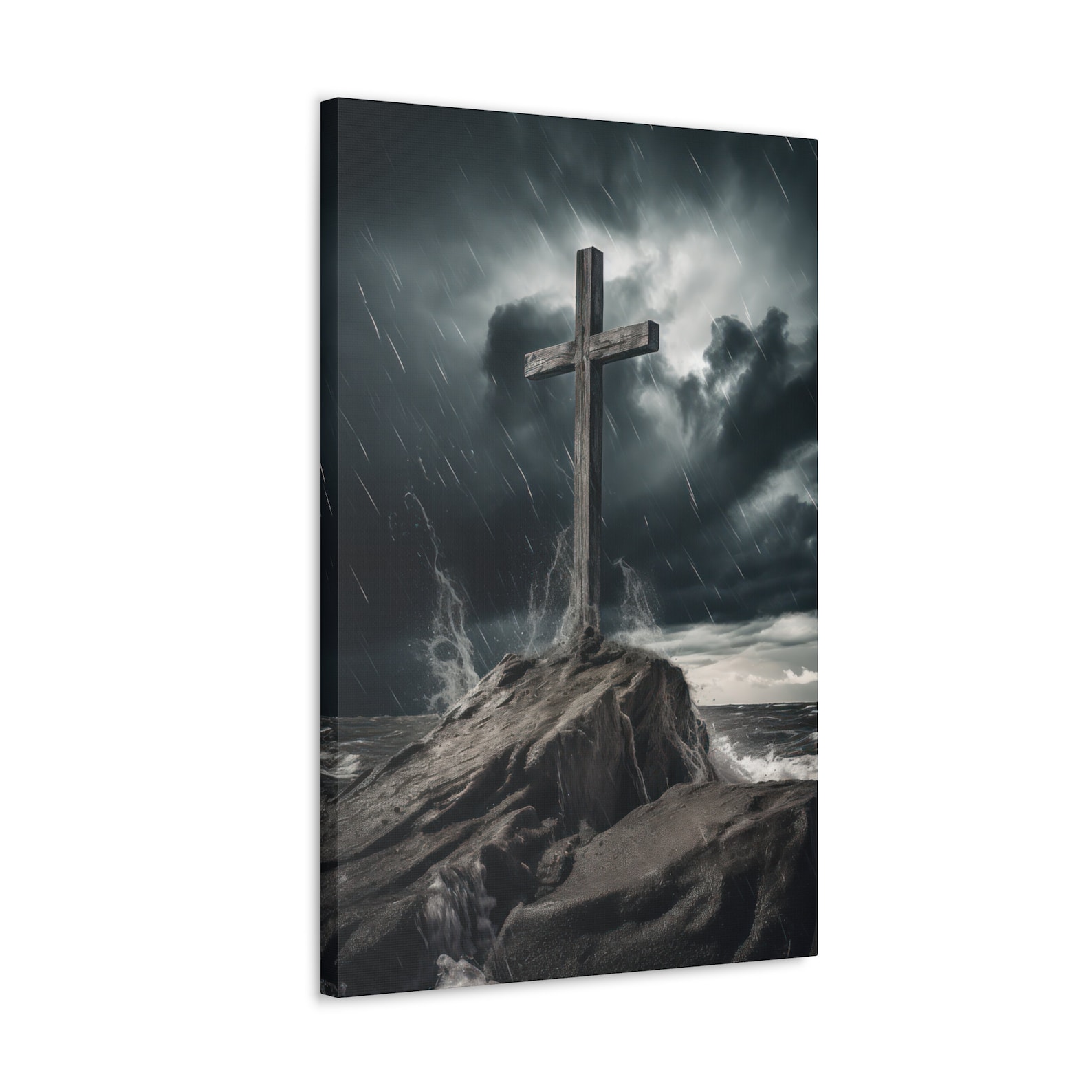 Faith Amidst Adversity Cross Canvas Wall Art | Christian Wall Decor ...