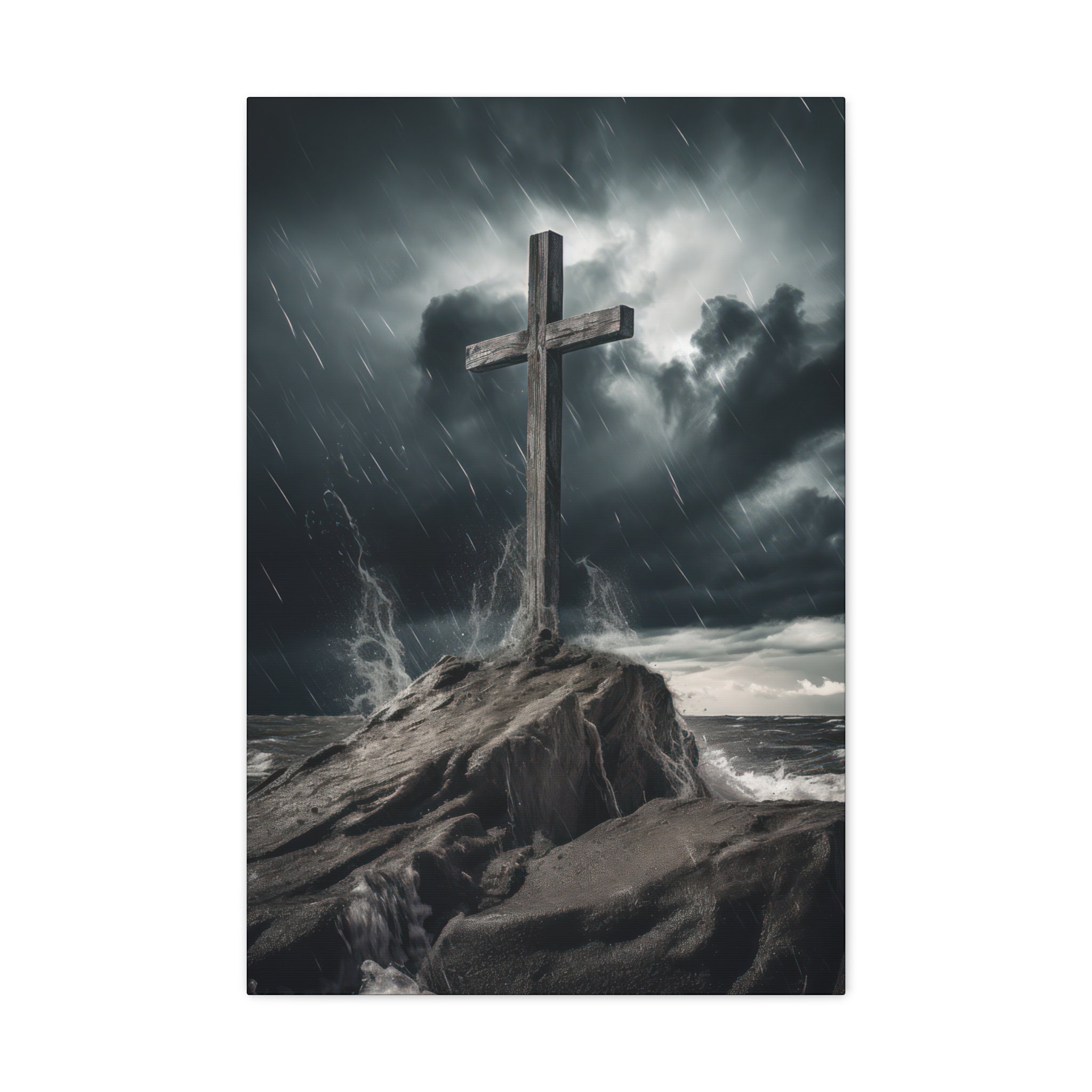 Faith Amidst Adversity Cross Canvas Wall Art | Christian Wall Decor ...