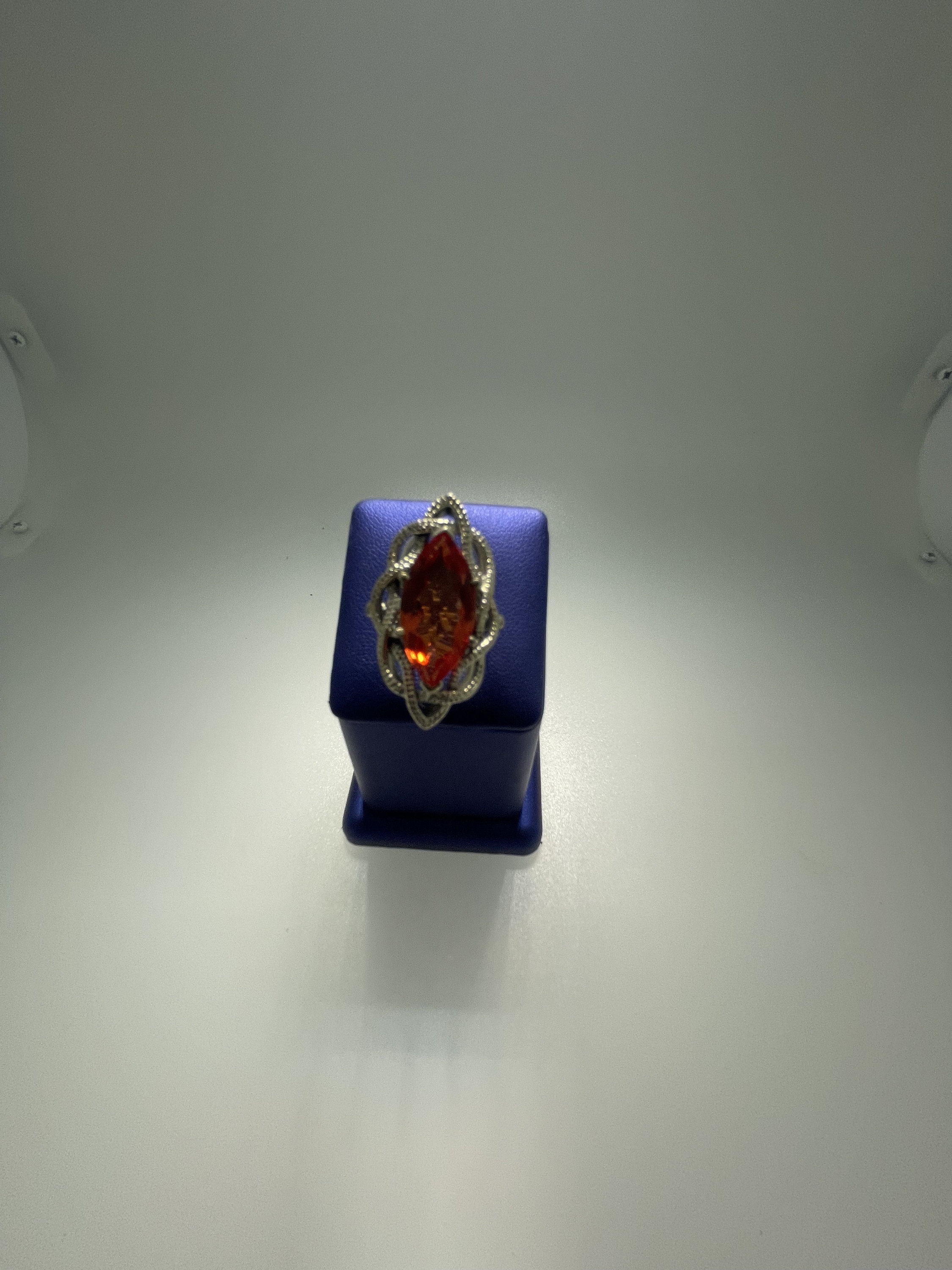 Vintage Sterling Silver Citrine Ring Estate Ring Antique Ring Orange ...